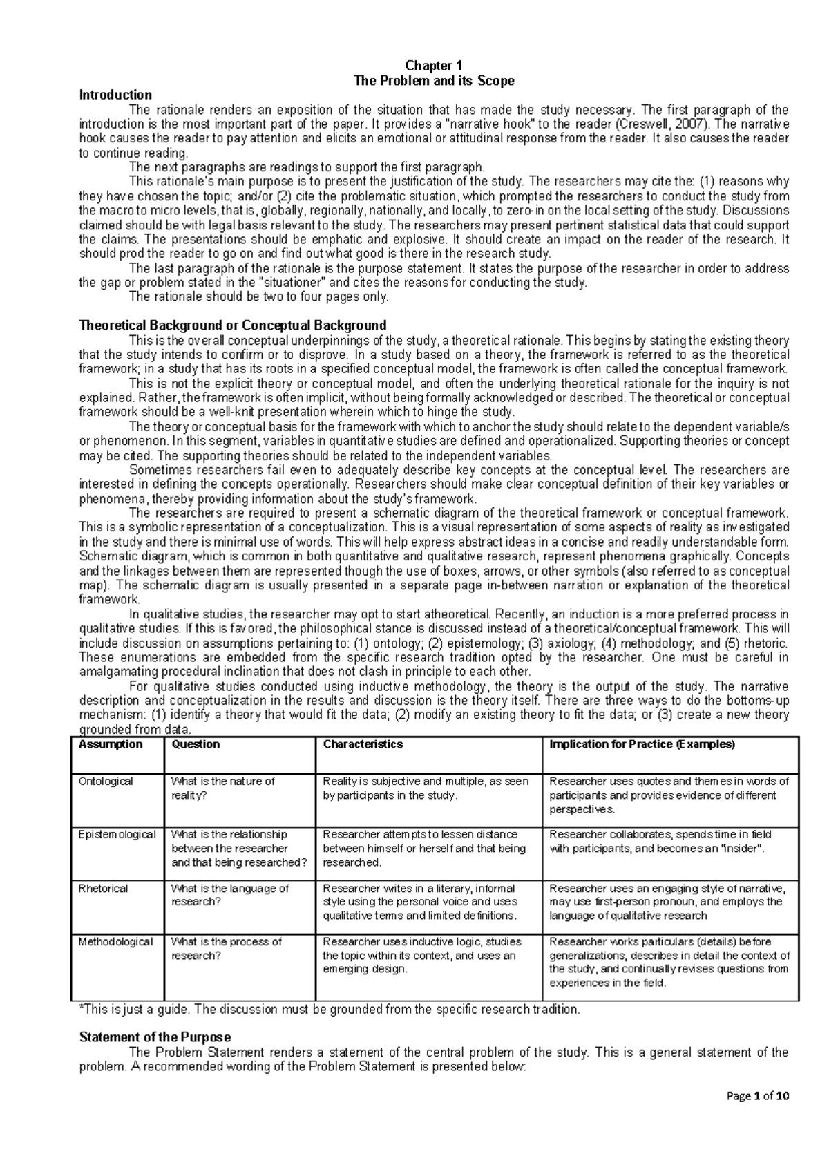 Research - attack - Chapter 1 The Problem and its Scope Introduction The rationale renders an ...