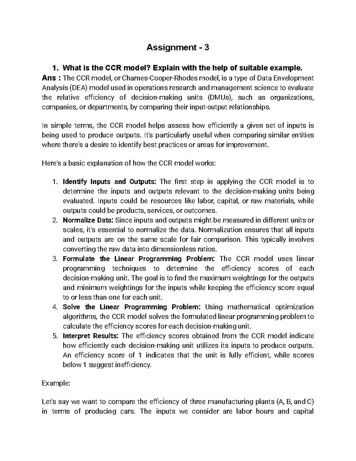 AssignmentS buisness intelligence unit 3 - Assignment - 3 1. What is ...