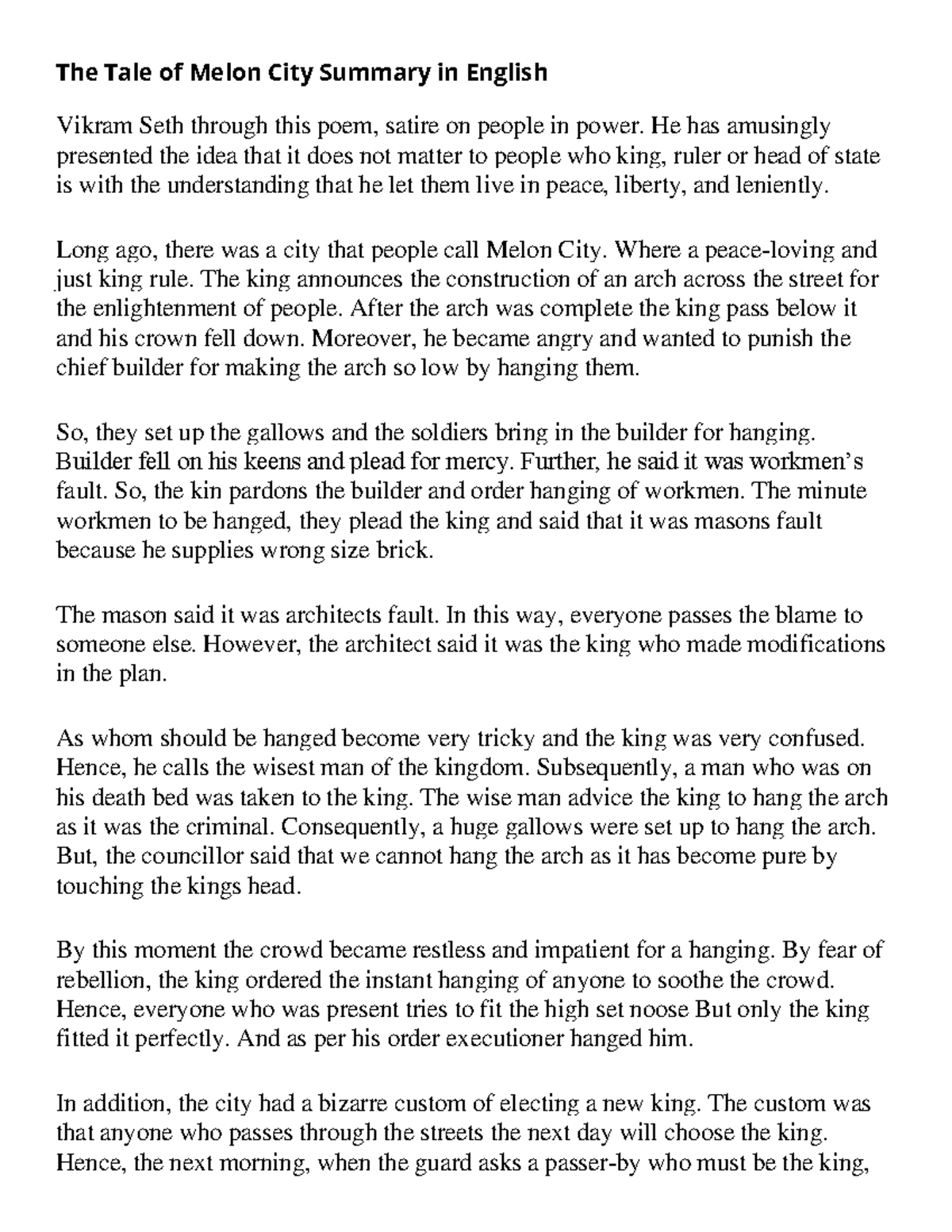 Hiiiiiiiii - hmmmmm - The Tale of Melon City Summary in English Vikram ...