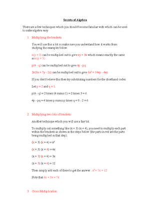 Mathematics Core Mathematics 1 Revision - Core Mathematics 1 Formulae ...