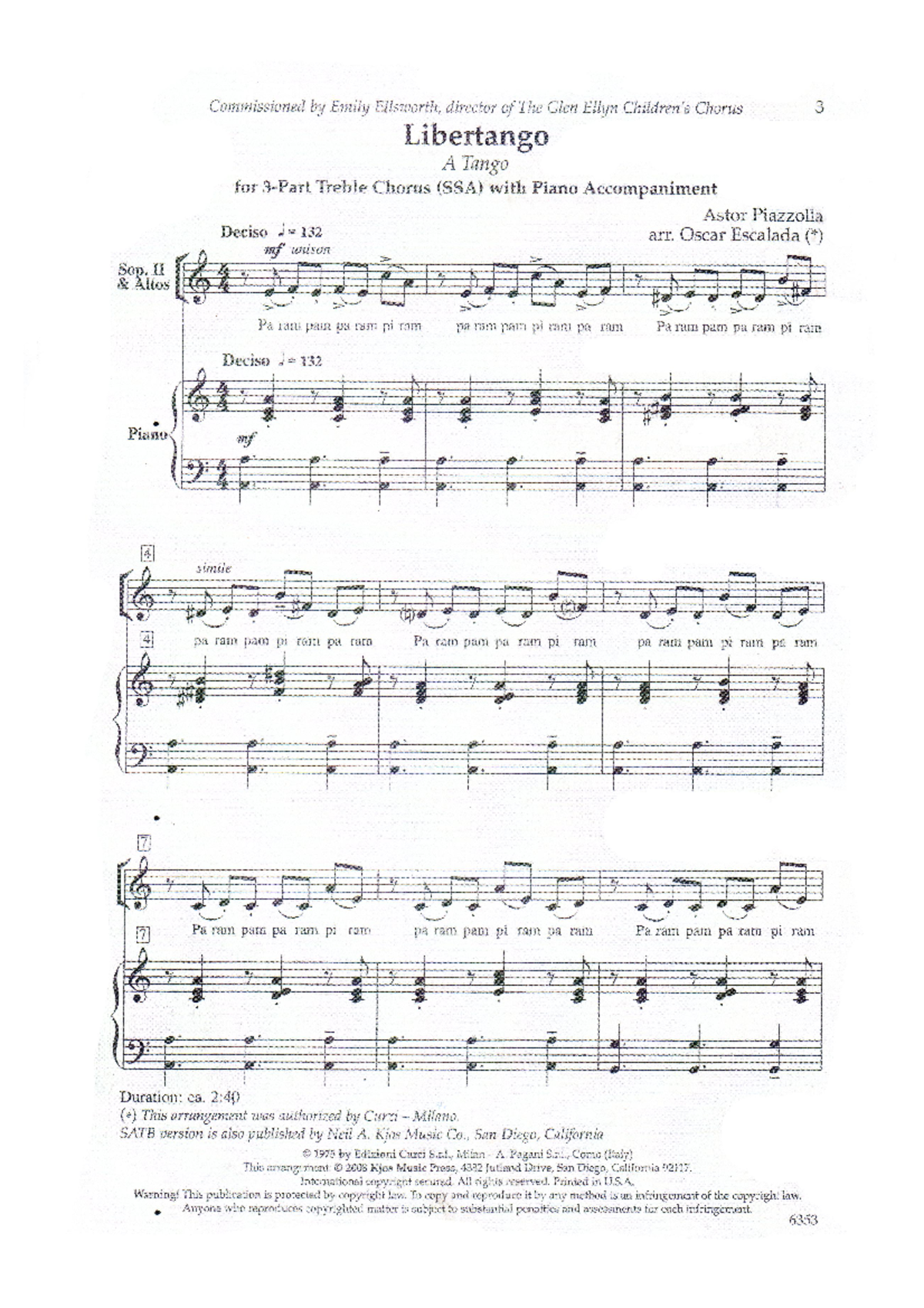 24. Libertango - partituta - Commissioned Emily Ellsworth, director of ...