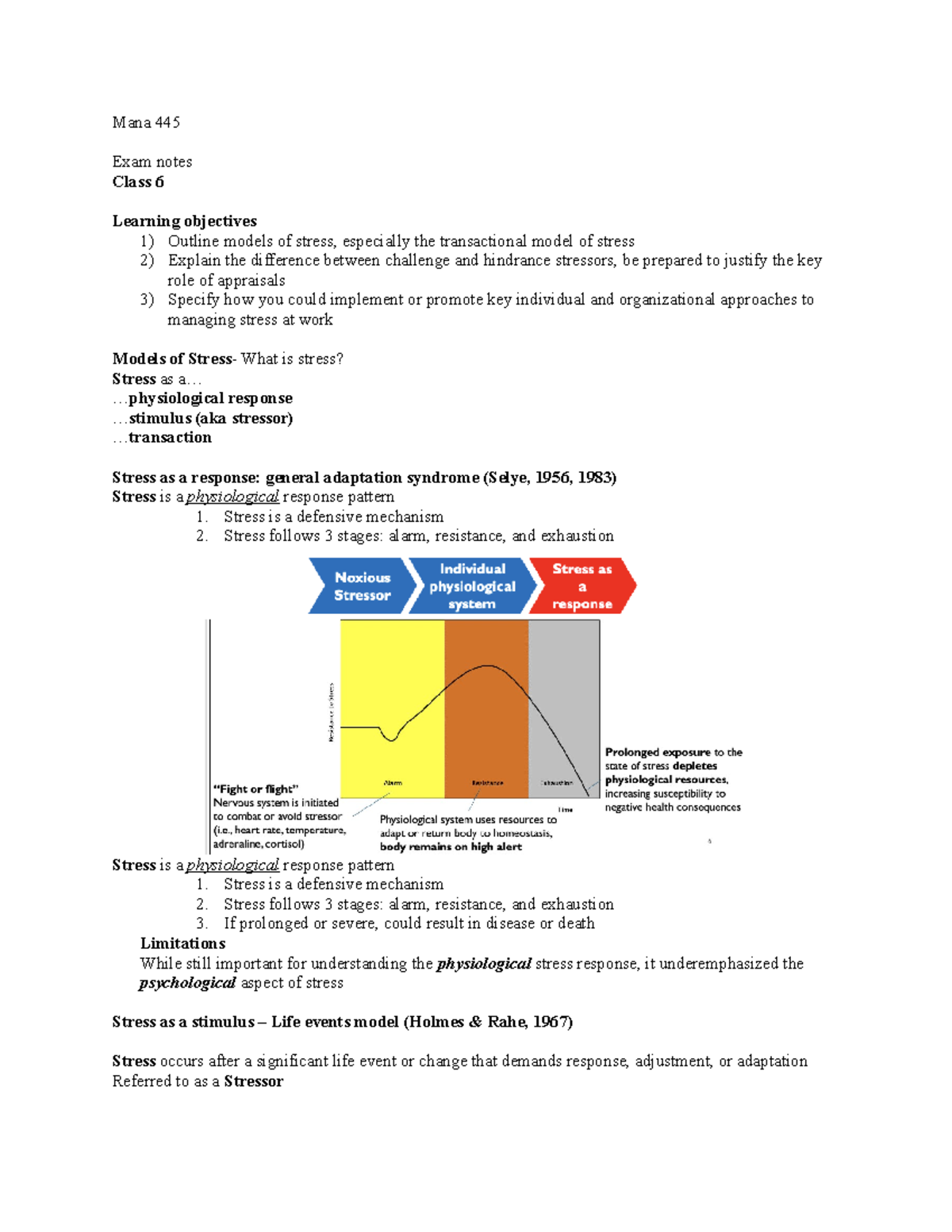 Mana 445 exam notes - Mana 445 Exam notes Class 6 Learning objectives 1 ...