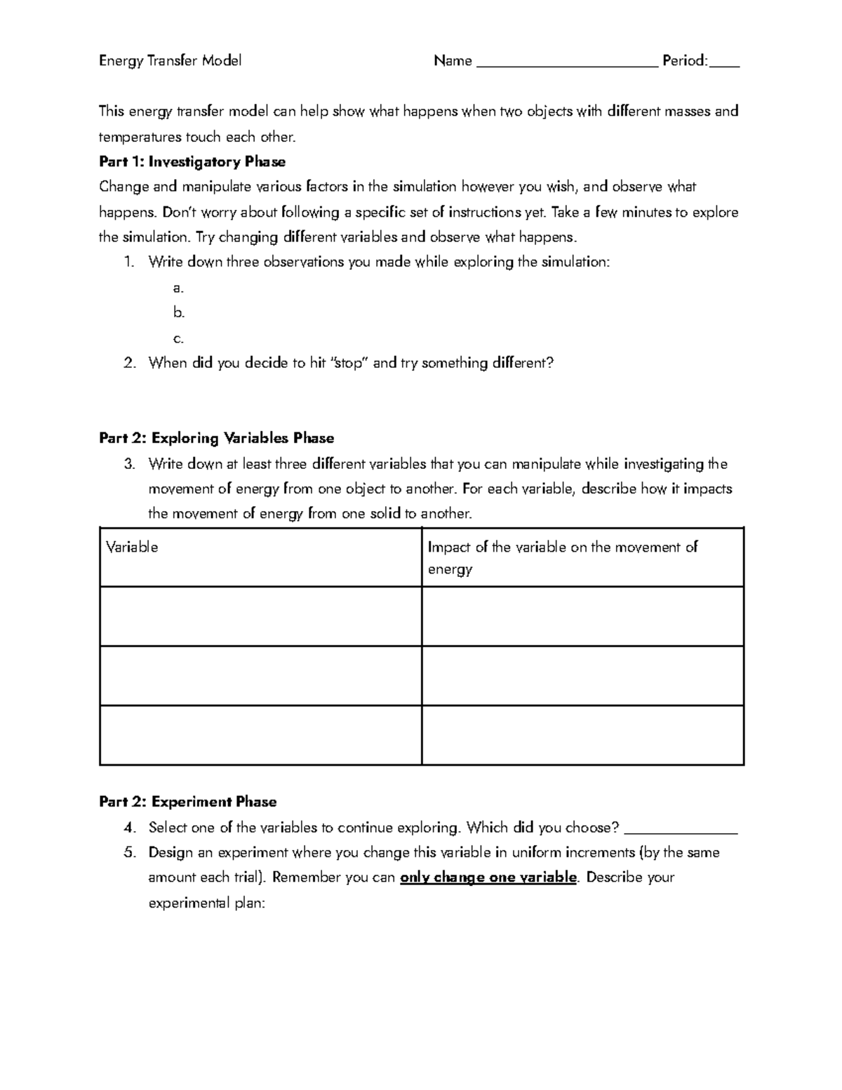 SS Energy Transfer Model - Energy Transfer Model Name ...