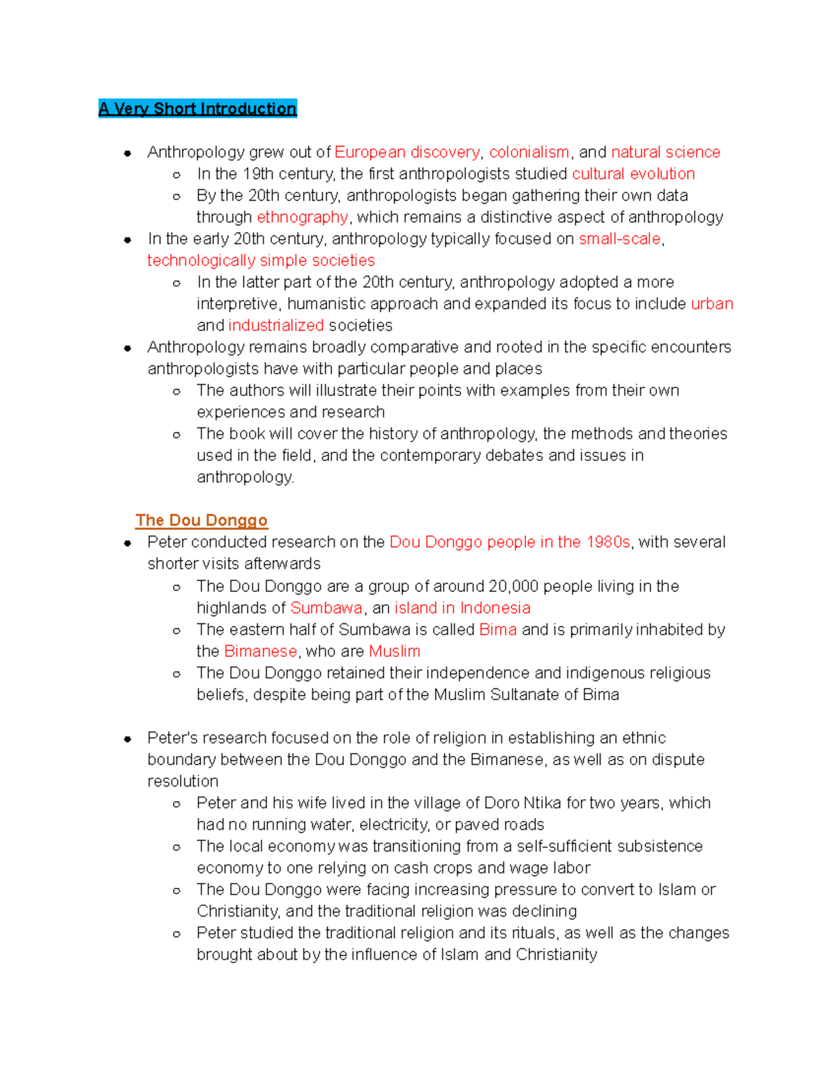 A Very Short Introduction - The Dou Donggo Peter conducted research on ...