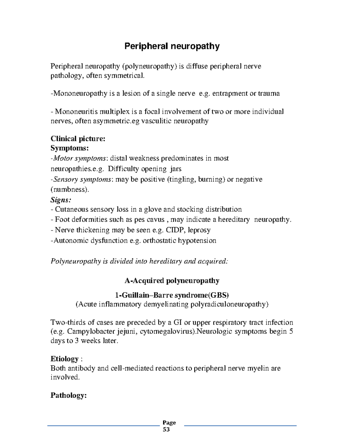 Peripheral neuropathy - Page Peripheral neuropathy Peripheral ...