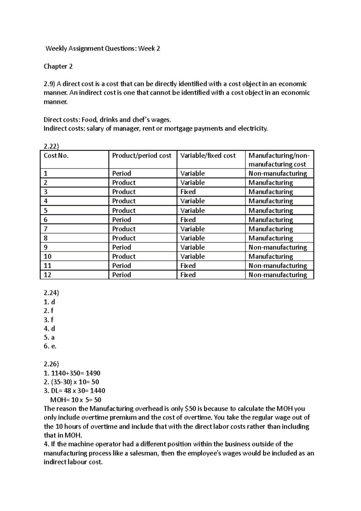 ACCG200 0- Weekly Assignment Questions #1 - Weekly Assignment Questions ...