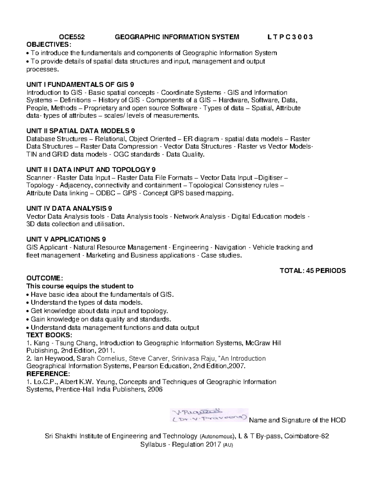 Geographic Information System - Name and Signature of the HOD Sri ...