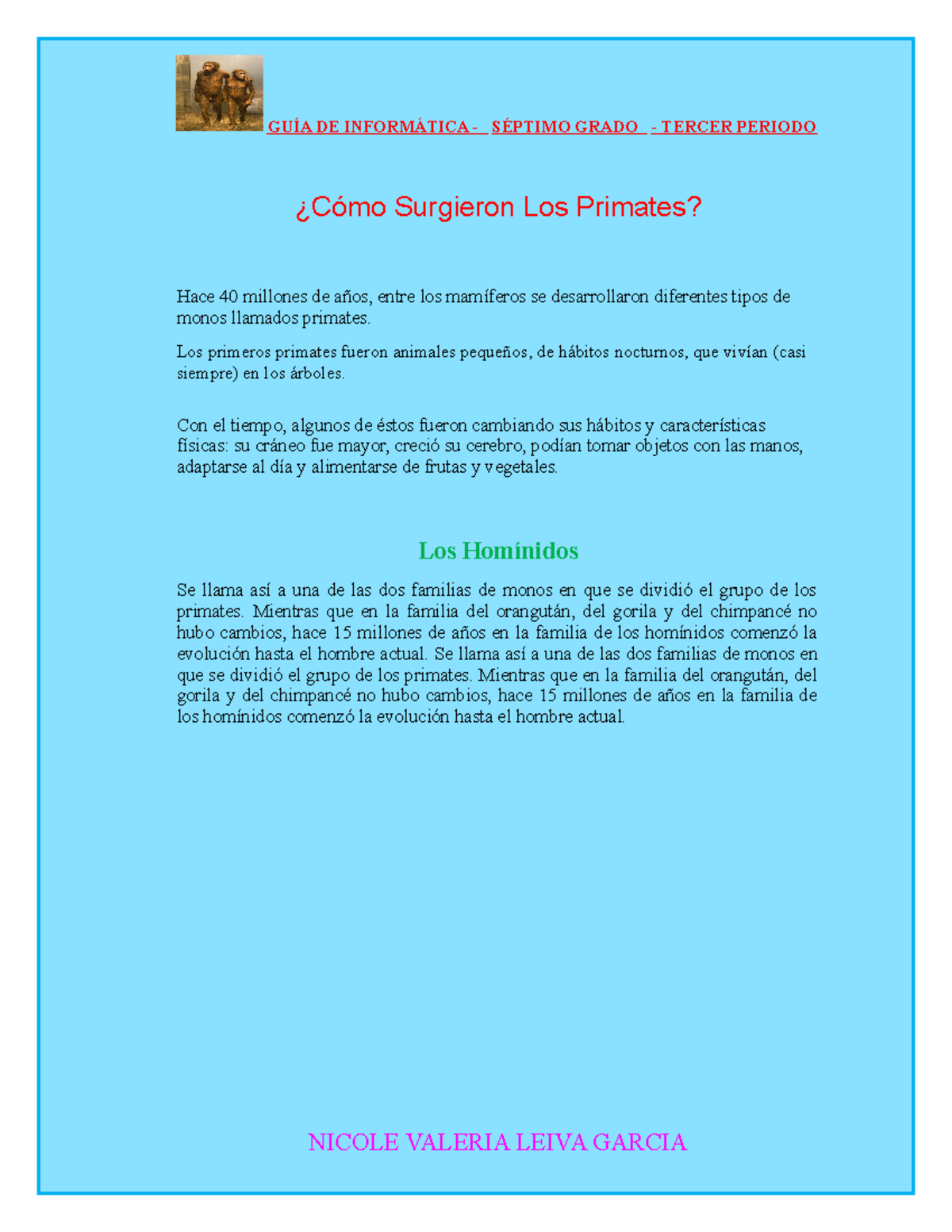 Cómo Surgieron Los Primate 1 - ¿Cómo Surgieron Los Primates? Hace 40 ...