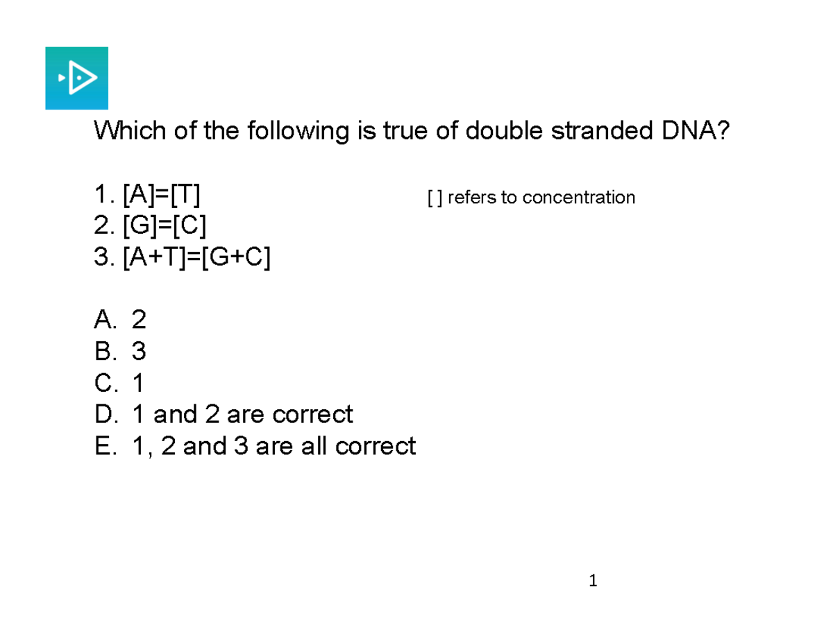 BIOL 1090 F'20 DNA, Mutations, Allele Variation - Which of the ...