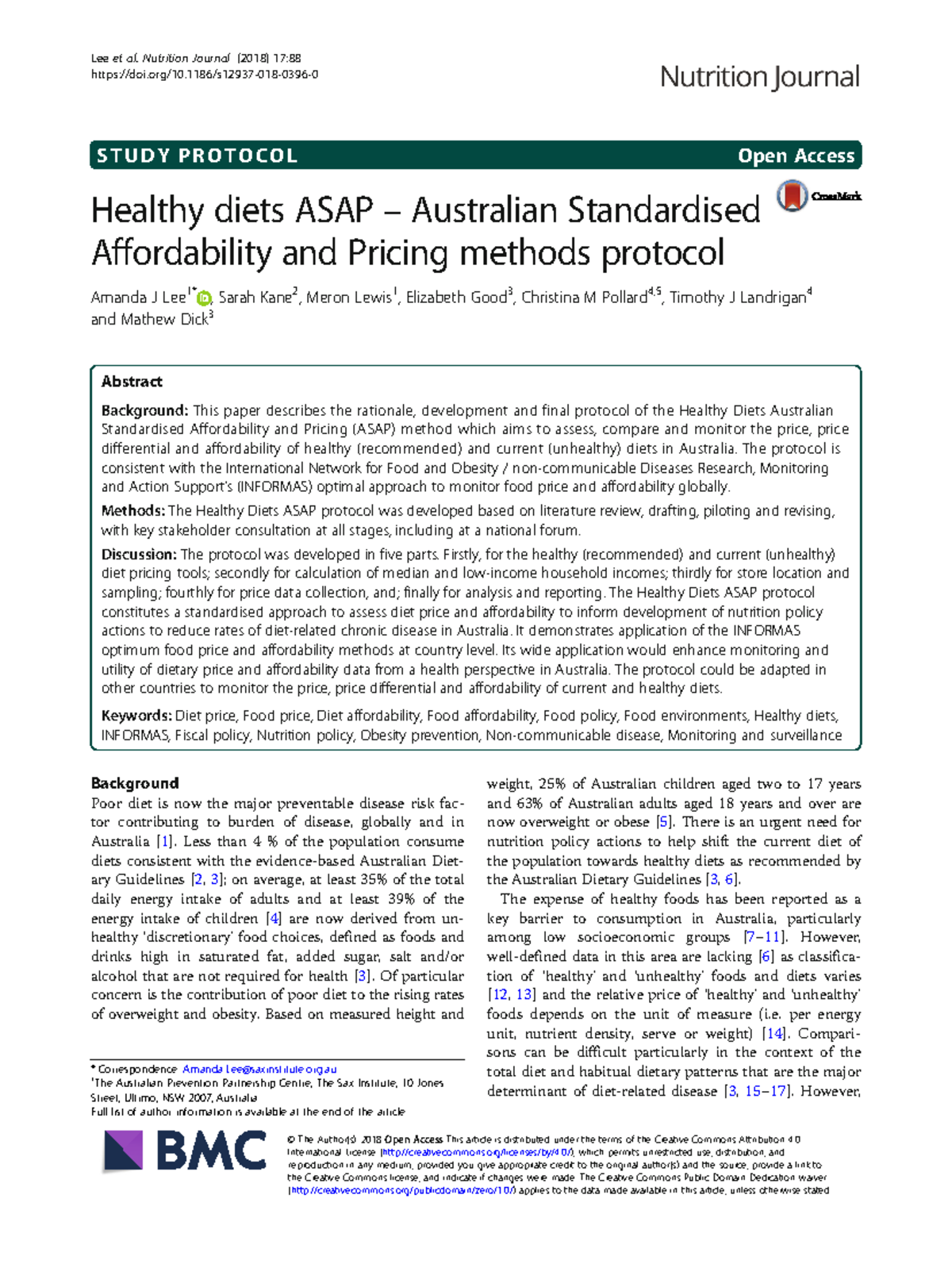 Week 4 tutorial reading ASAP - S T U D Y P R O T O C O L Open Access ...