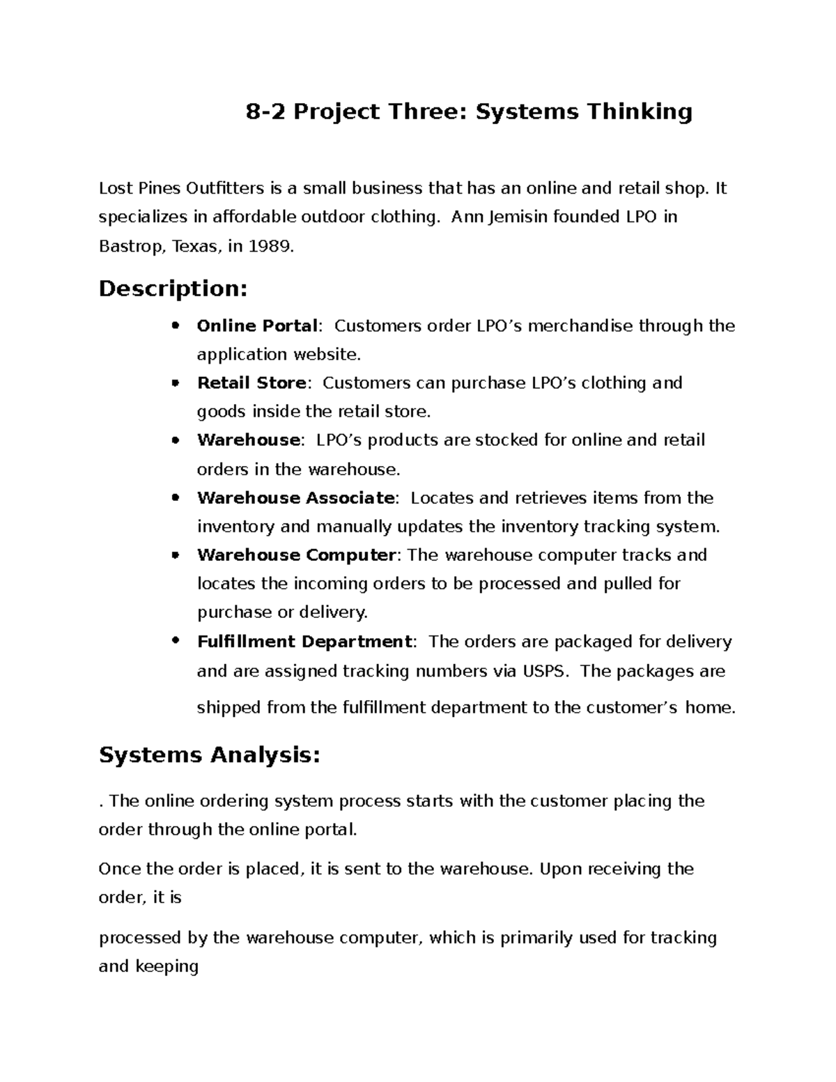 8-2 Project Three Systems Thinking - It specializes in affordable ...