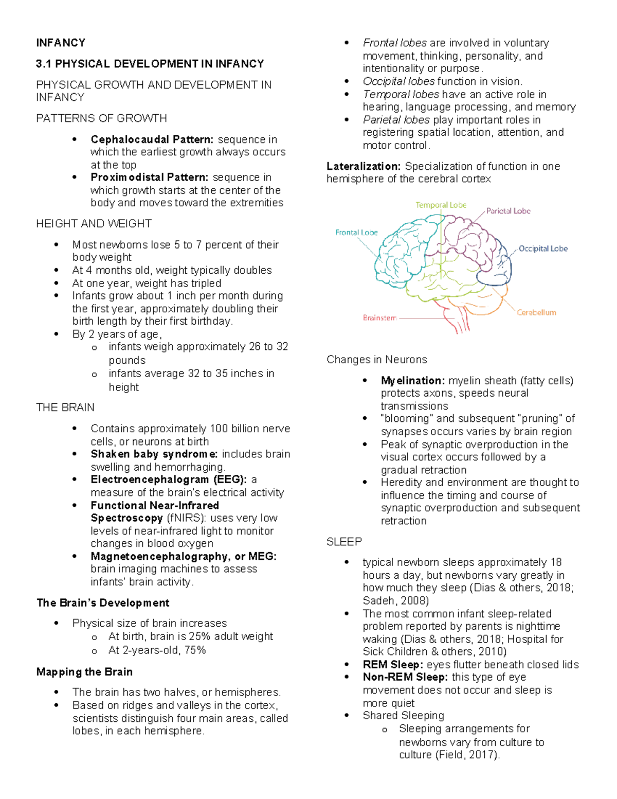 introduction to psychology - Infancy - INFANCY 3 PHYSICAL DEVELOPMENT ...