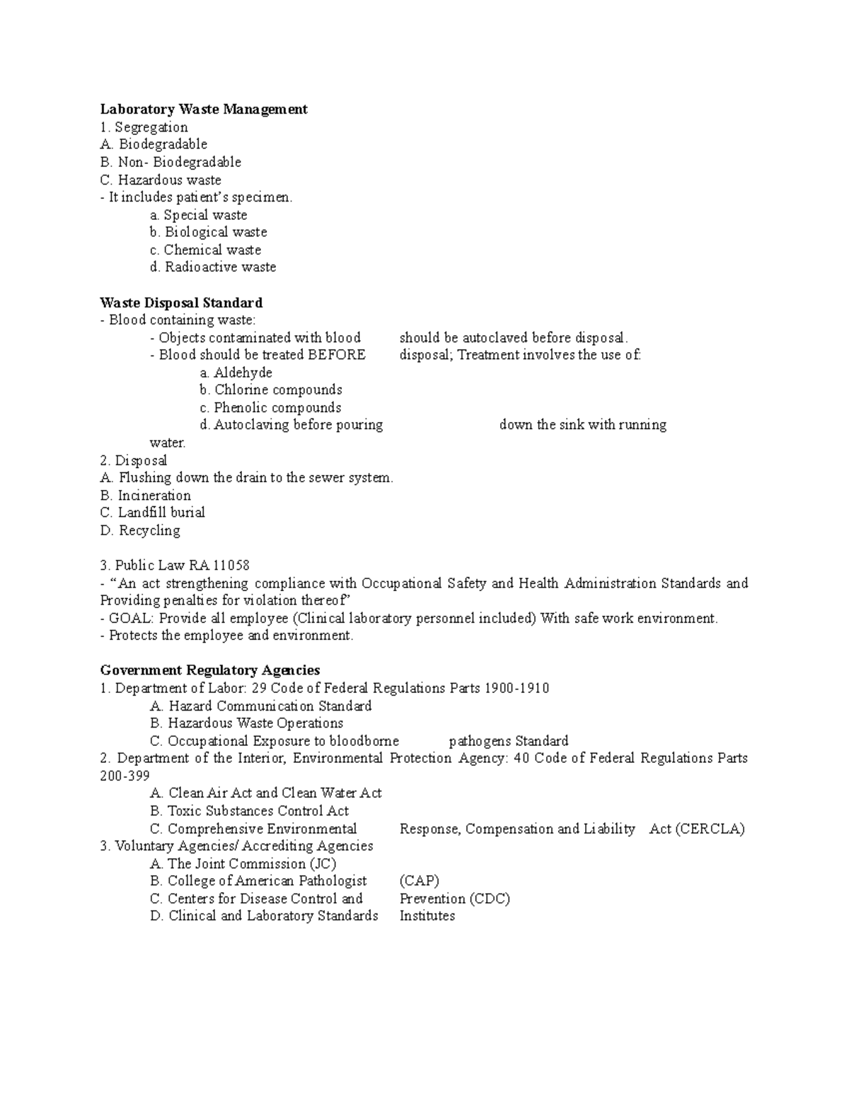 Laboratory Waste Management - Laboratory Waste Management Segregation A ...