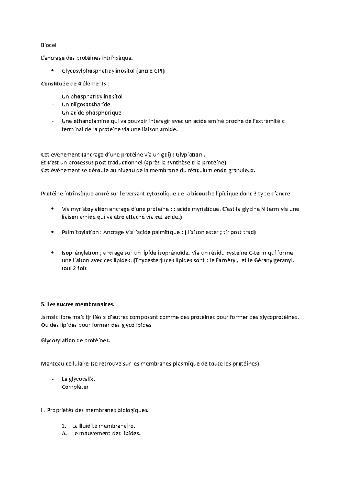 intro à la biologie cellulaire - Biocell L’ancrage des protéines ...