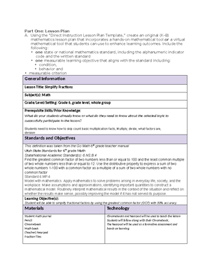 Task 1 Math Tools - Task 1 - Kendra Plyler D237 - Mathematics Methods and Instruction for ...