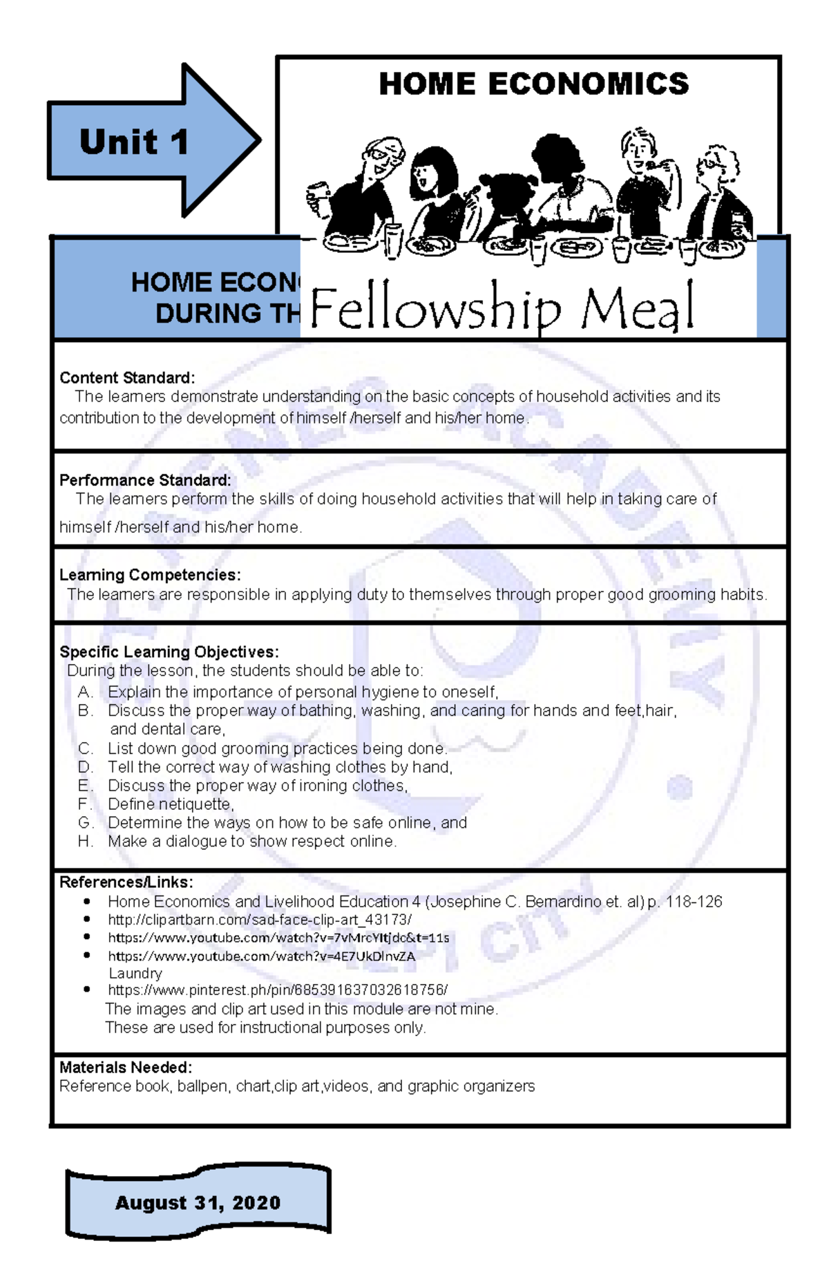 LM#2 - Module - HOME ECONOMICS HOME ECONOMICS: CARING FOR ONESELF ...