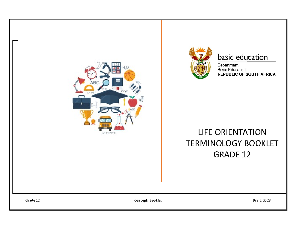Definih2hwh2tions - 0 Grade 12 Concepts Booklet Draft: 2023 LIFE ...