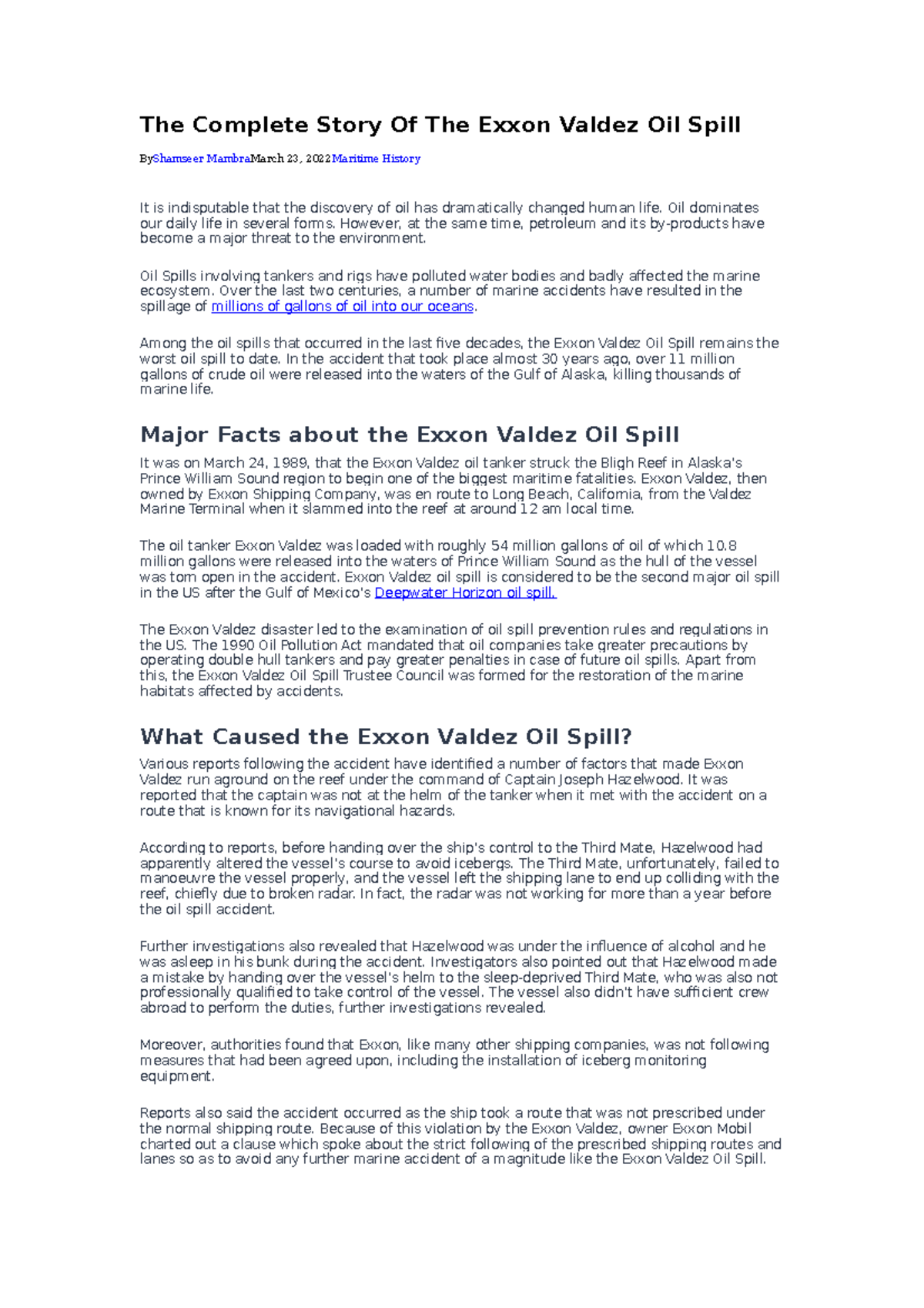 The Complete Story Of The Exxon Valdez Oil Spill - The Complete Story ...