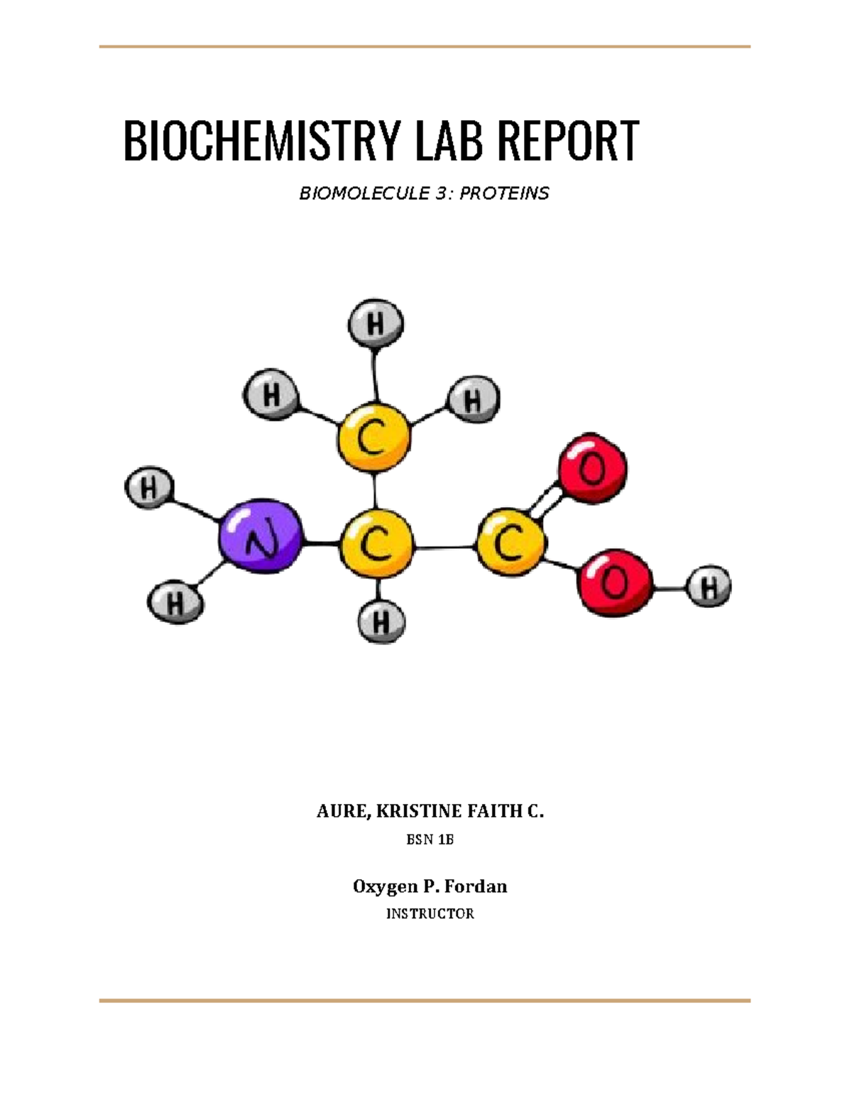 Laboratory-Activity -Proteins - BIOCHEMISTRY LAB REPORT BIOMOLECULE 3 ...