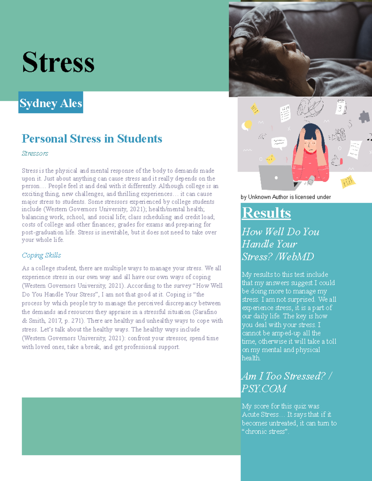 Stress Activity - Stress Sydney Ales Personal Stress in Students ...