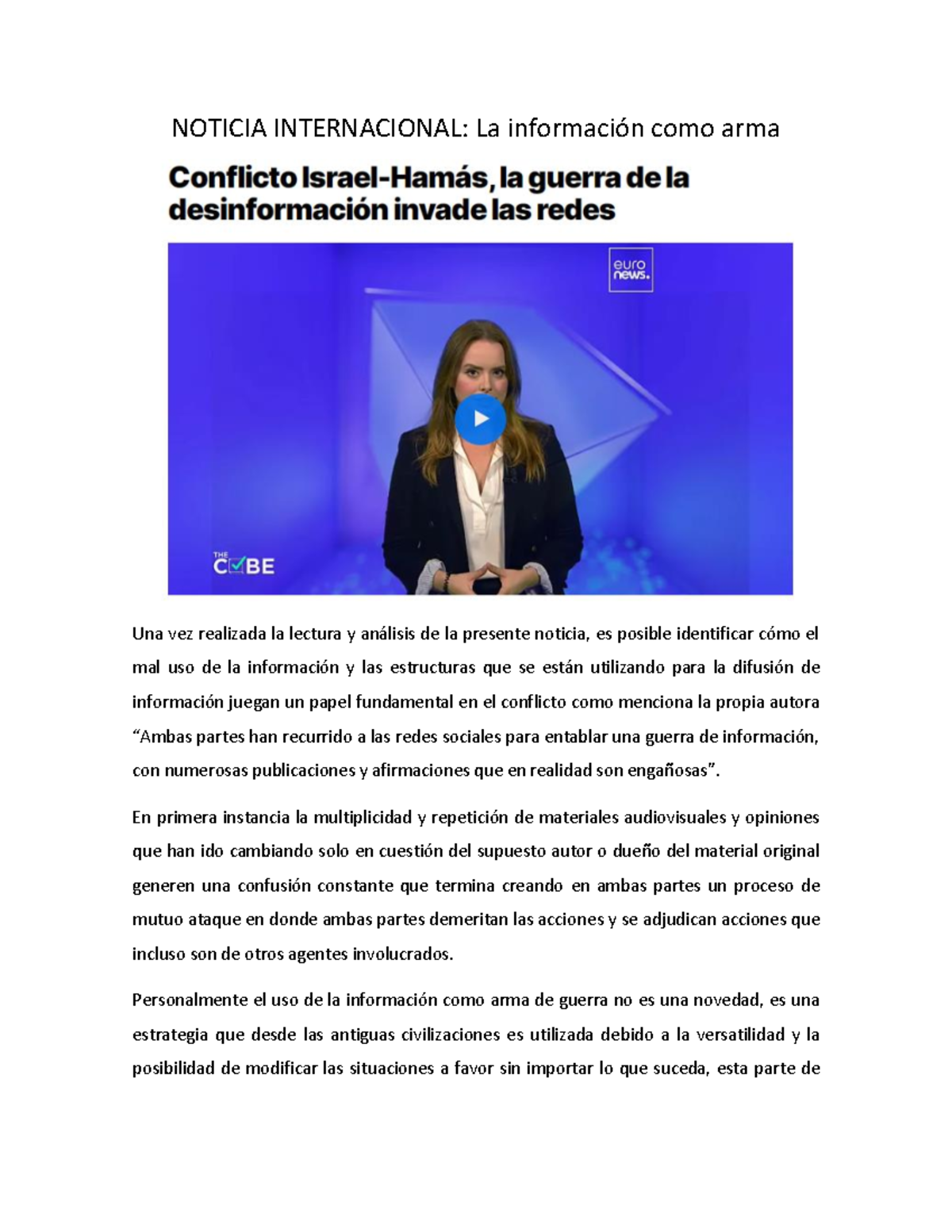 Noticia de información - NOTICIA INTERNACIONAL: La información como ...