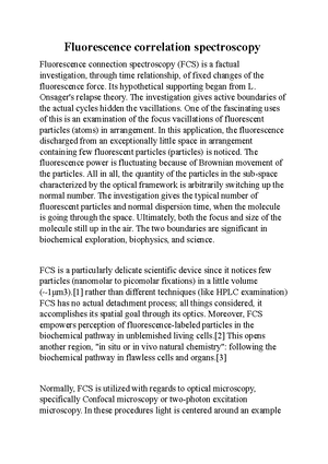 Fluorescence correlation spectroscop 1 - Fluorescence correlation spectroscopy Variations of FCS ...