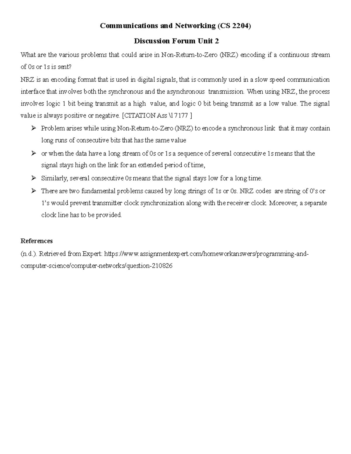 Discussion Forum Unit 2 - Communications and Networking (CS 2204) Discussion Forum Unit 2 What ...