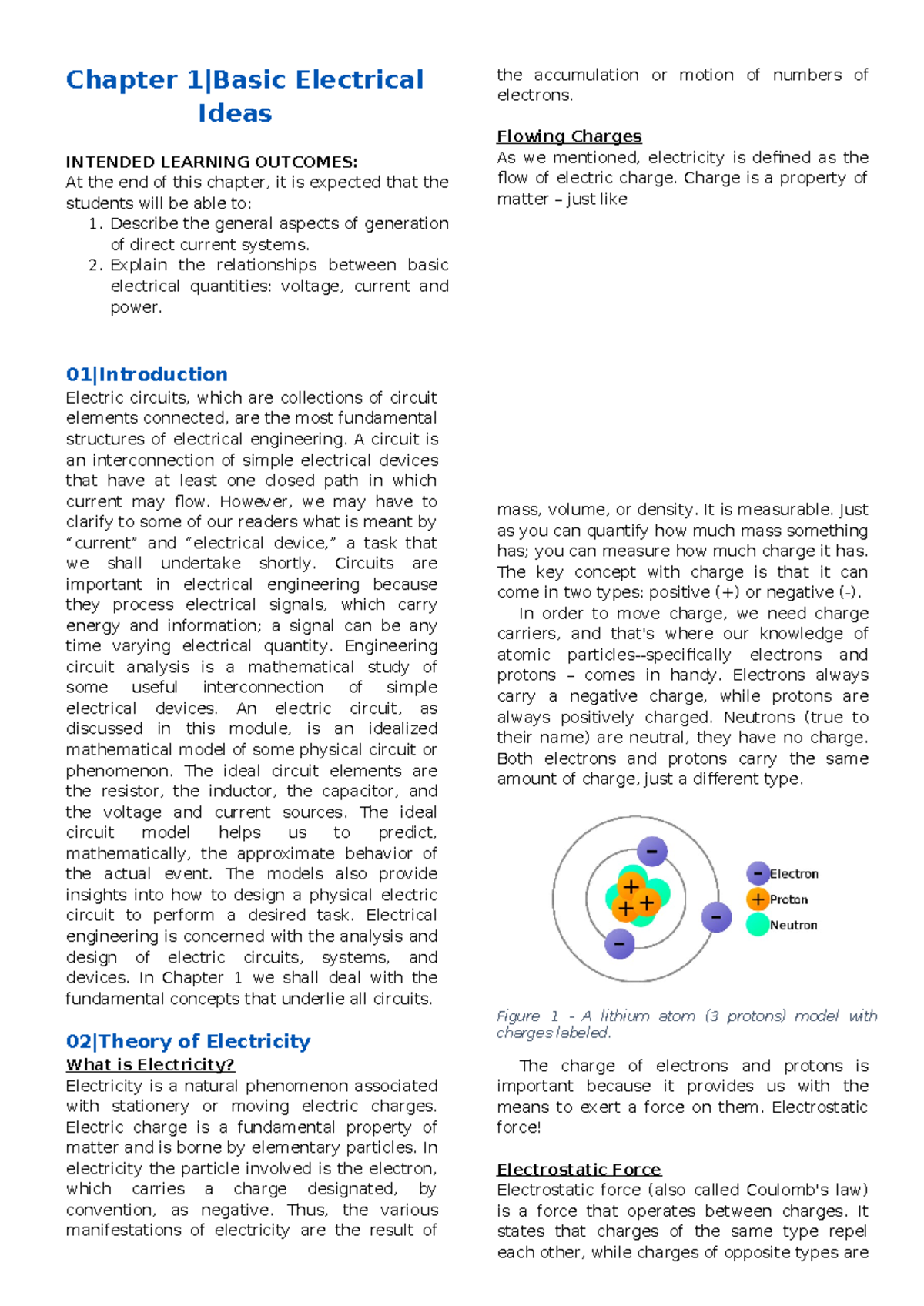 Module 1 - Basic Electrical Ideas and Units - Chapter 1|Basic Electrical Ideas INTENDED LEARNING ...