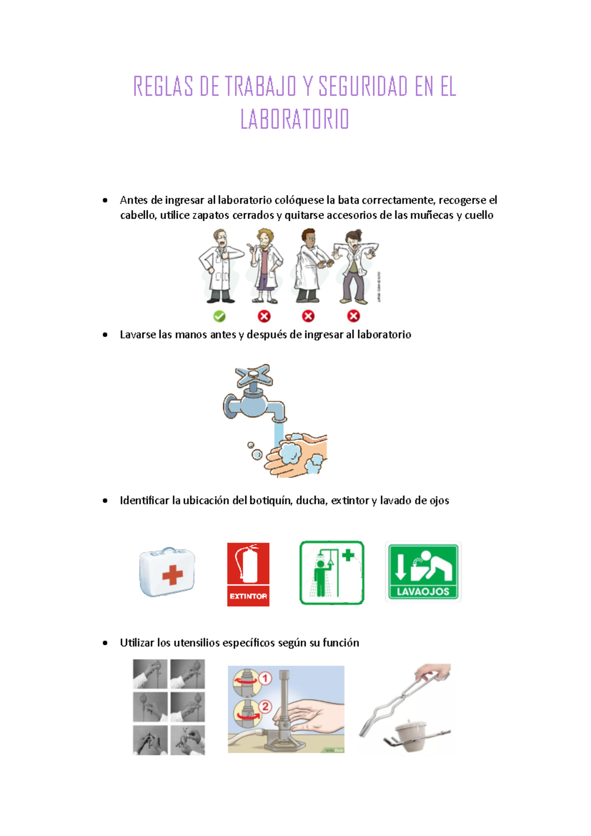 Reglas DE Trabajo Y Seguridad EN EL Laboratorio - REGLAS DE TRABAJO Y ...