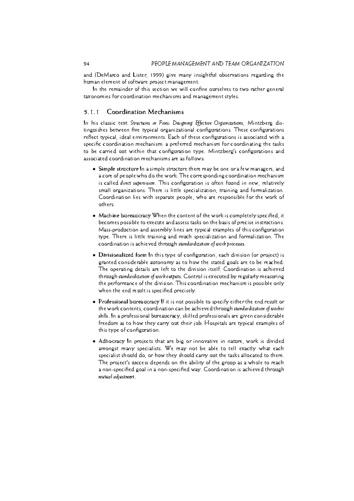 Software Engineering Lecture Notes 24 94 People Management And Team Organization And 
