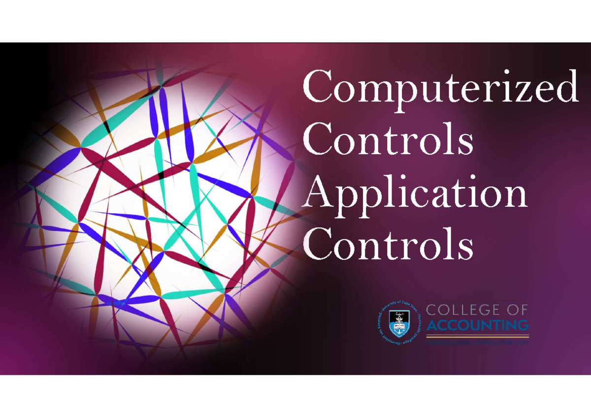Computer Controls Application Controls - Computerized Controls ...