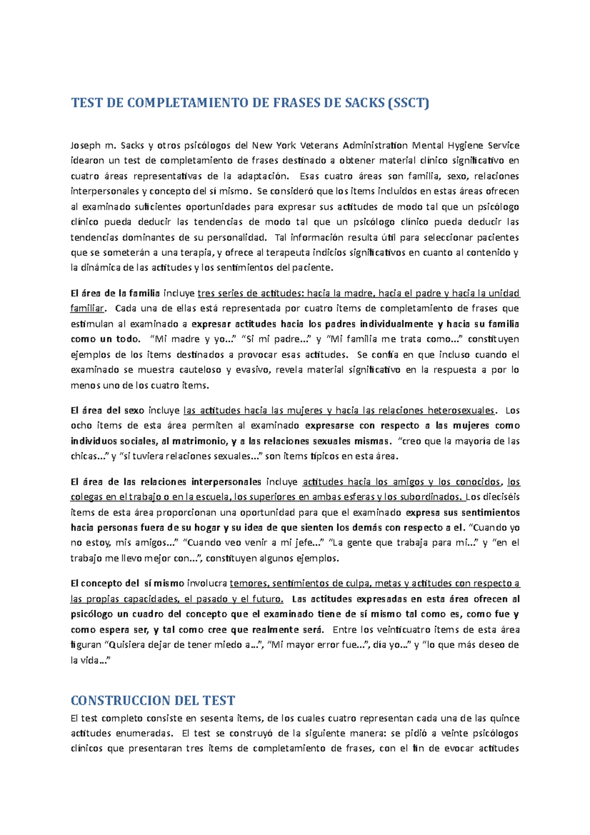 Manual TEST Frases Sacks - TEST DE COMPLETAMIENTO DE FRASES DE SACKS ...