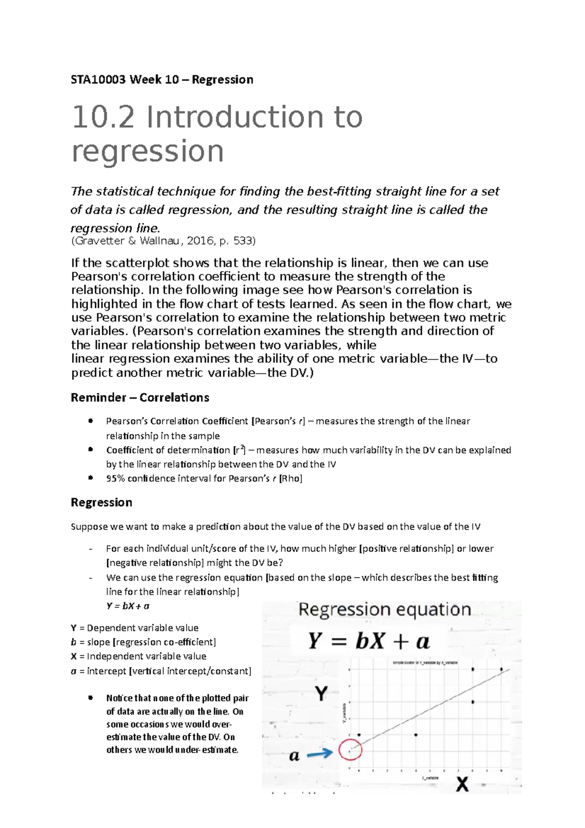 STA10003 Week 10 - STA10003 Week 10 – Regression 10 Introduction to ...