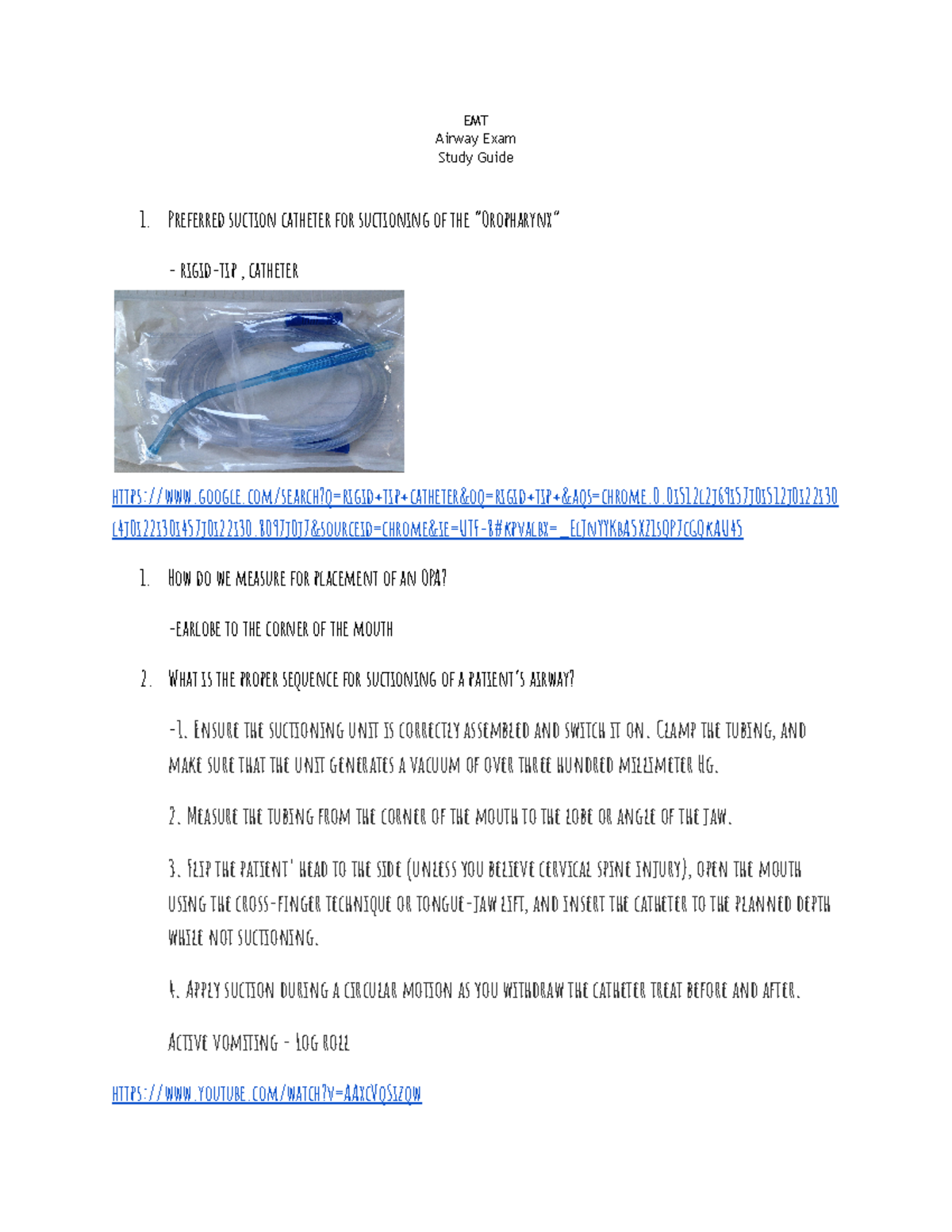 EMT Airway Study Guide - BIOL 208 - CSULB - Studocu