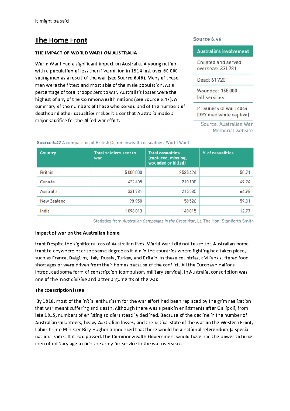 The Home Front - help students understanding with australia's ...