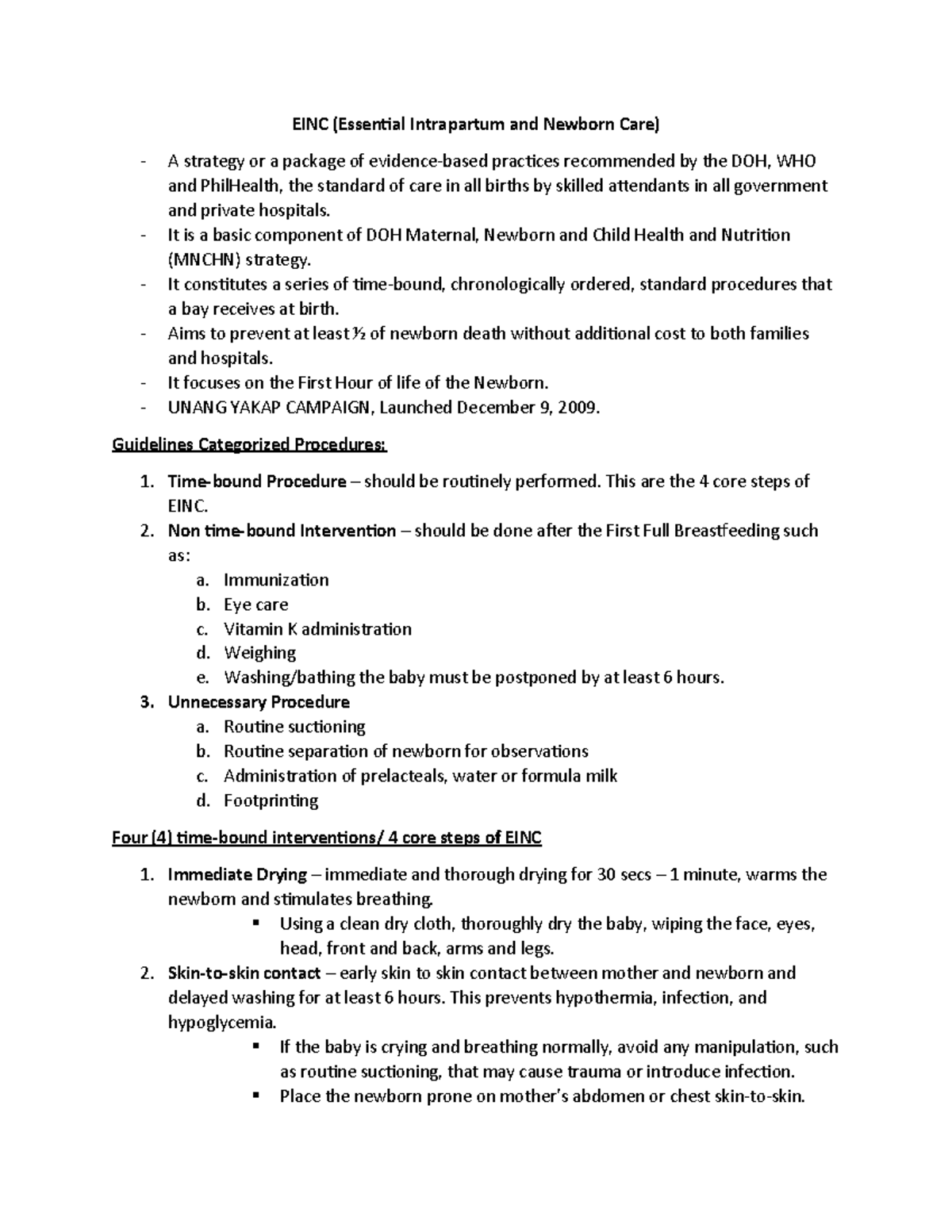 Ilide - lecture - EINC (Essential Intrapartum and Newborn Care) A ...