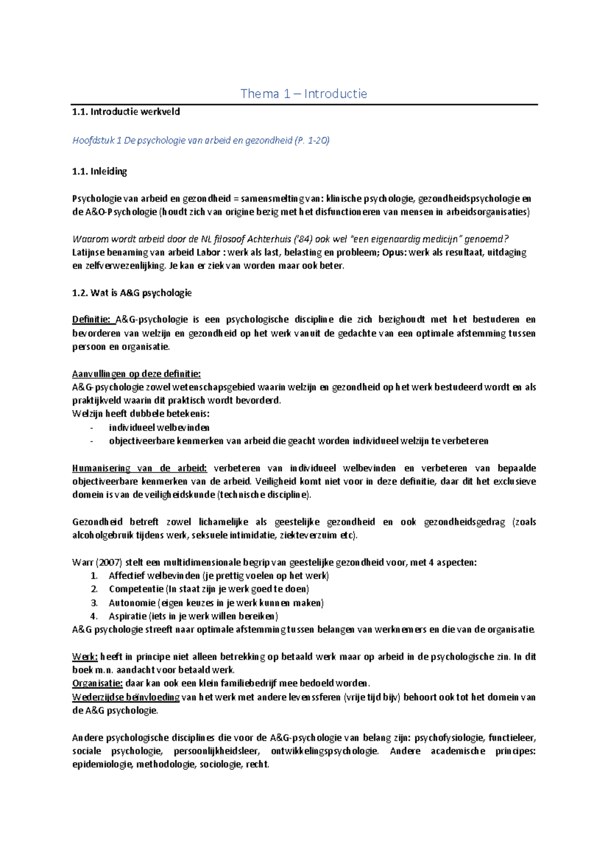 Thema 1 - Introductie - Thema 1 – Introductie Introductie werkveld ...