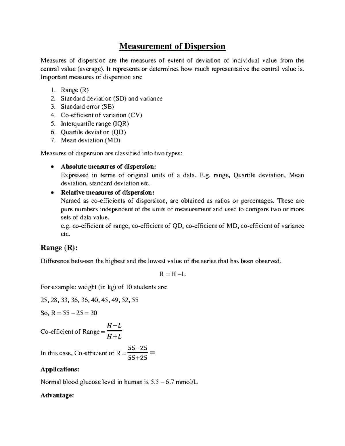 Measurement-of-Dispersion - Measurement of Dispersion Measures of ...