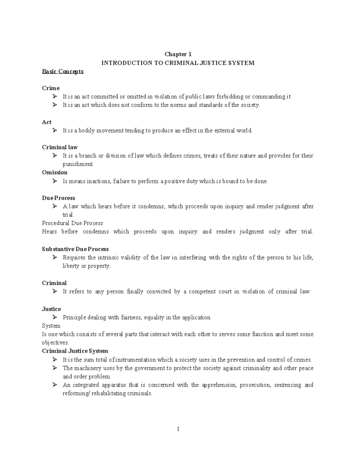 CJS Edited handout 1 - Criminology notes - Chapter 1 INTRODUCTION TO ...