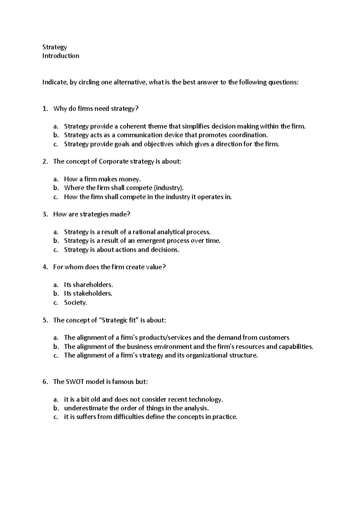 Strategy Questions Flipp Tema intro - Strategy Introduction Indicate ...