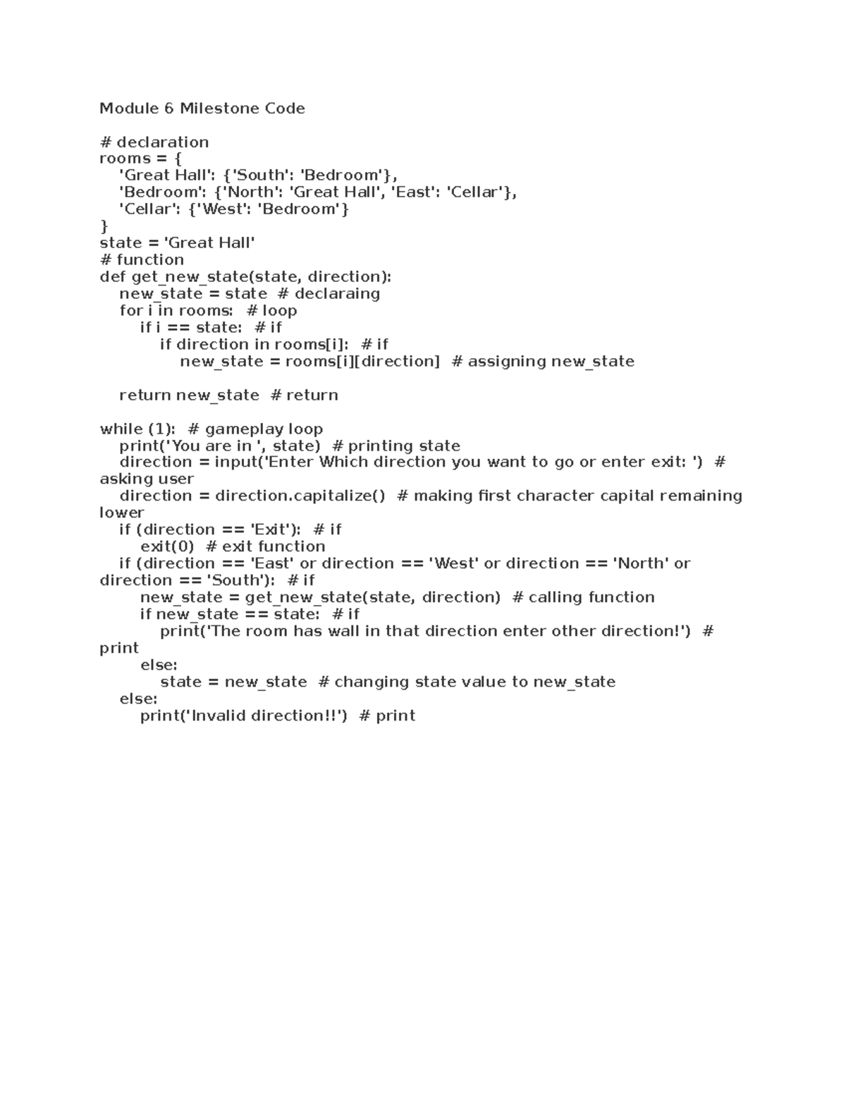 Module 6 Milestone Code - Module 6 Milestone Code declaration rooms ...