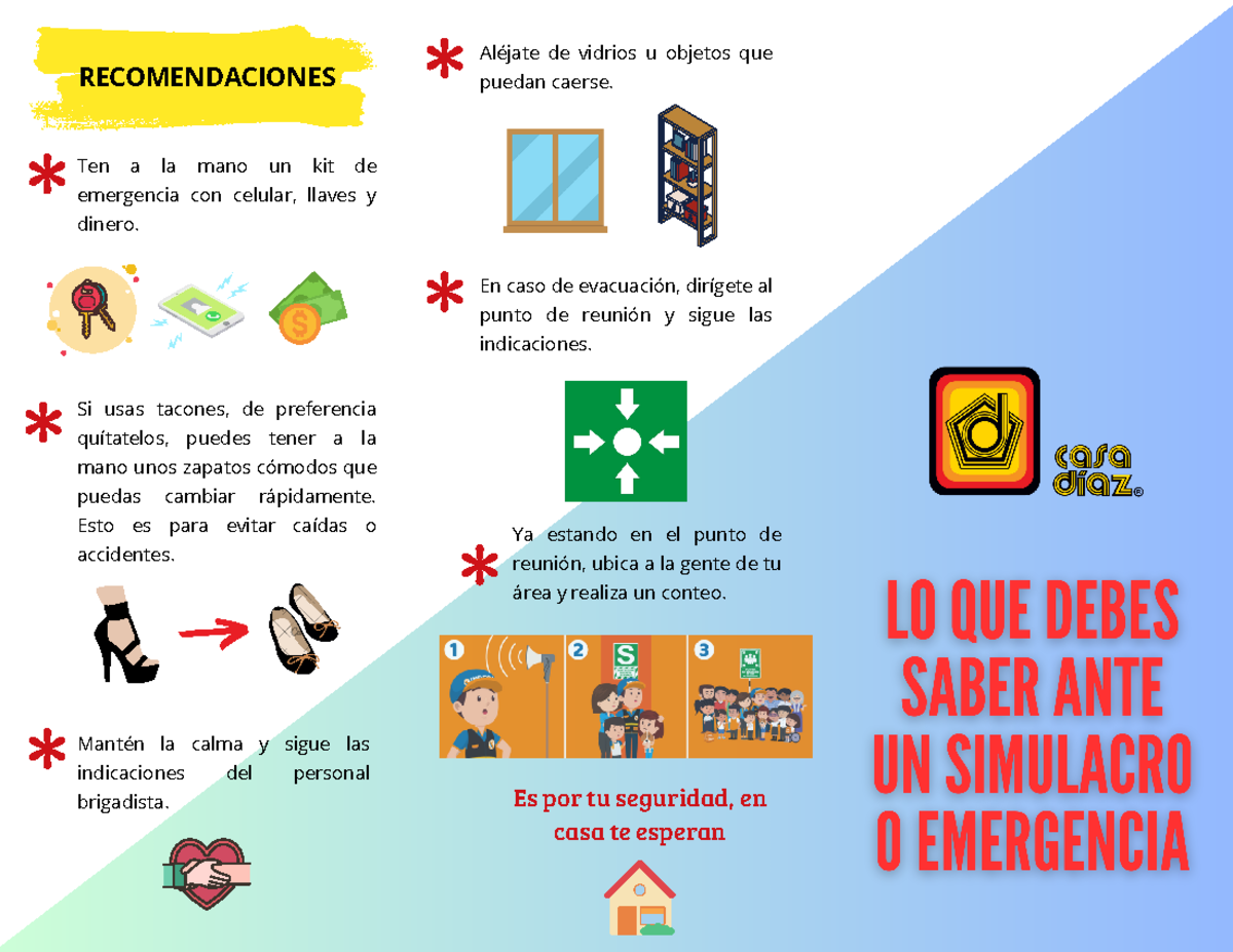 Tríptico Brigadas Casa Díaz - RECOMENDACIONES Es por tu seguridad, en ...