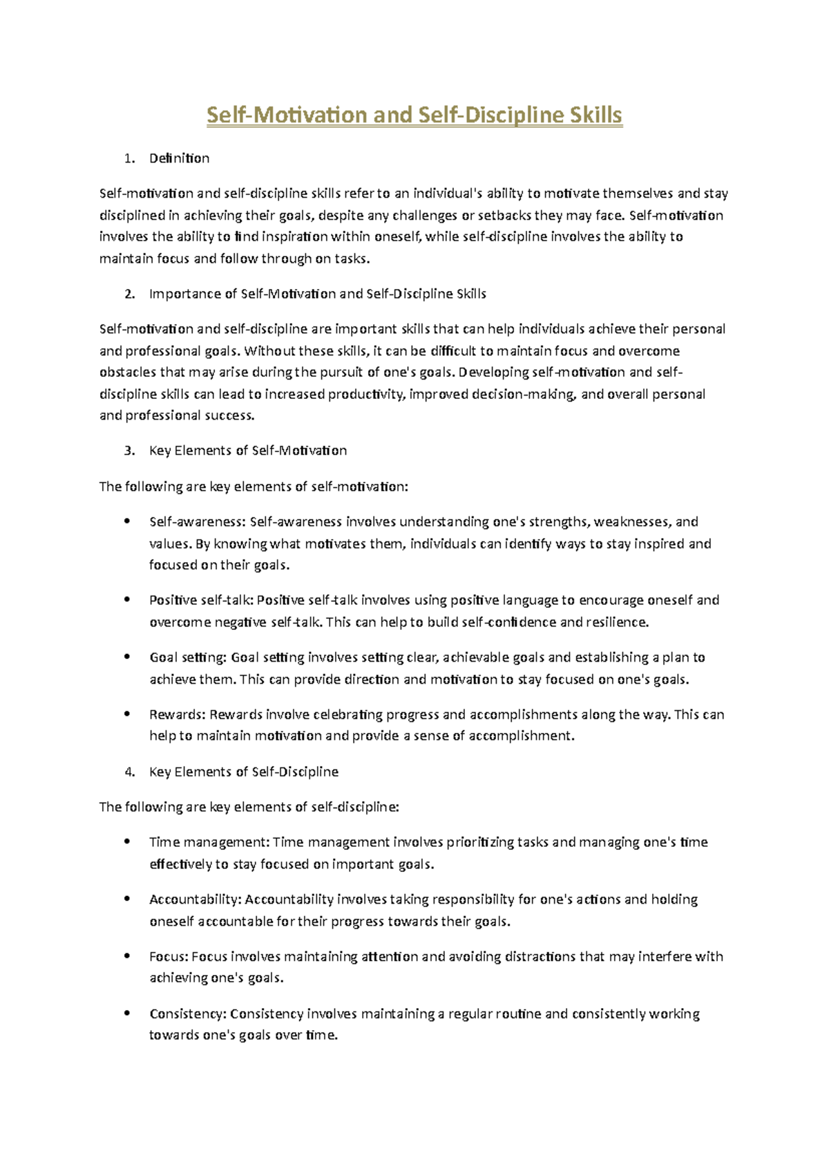 Self-Motivation - Self-Motivation - Self-Motivation and Self-Discipline ...