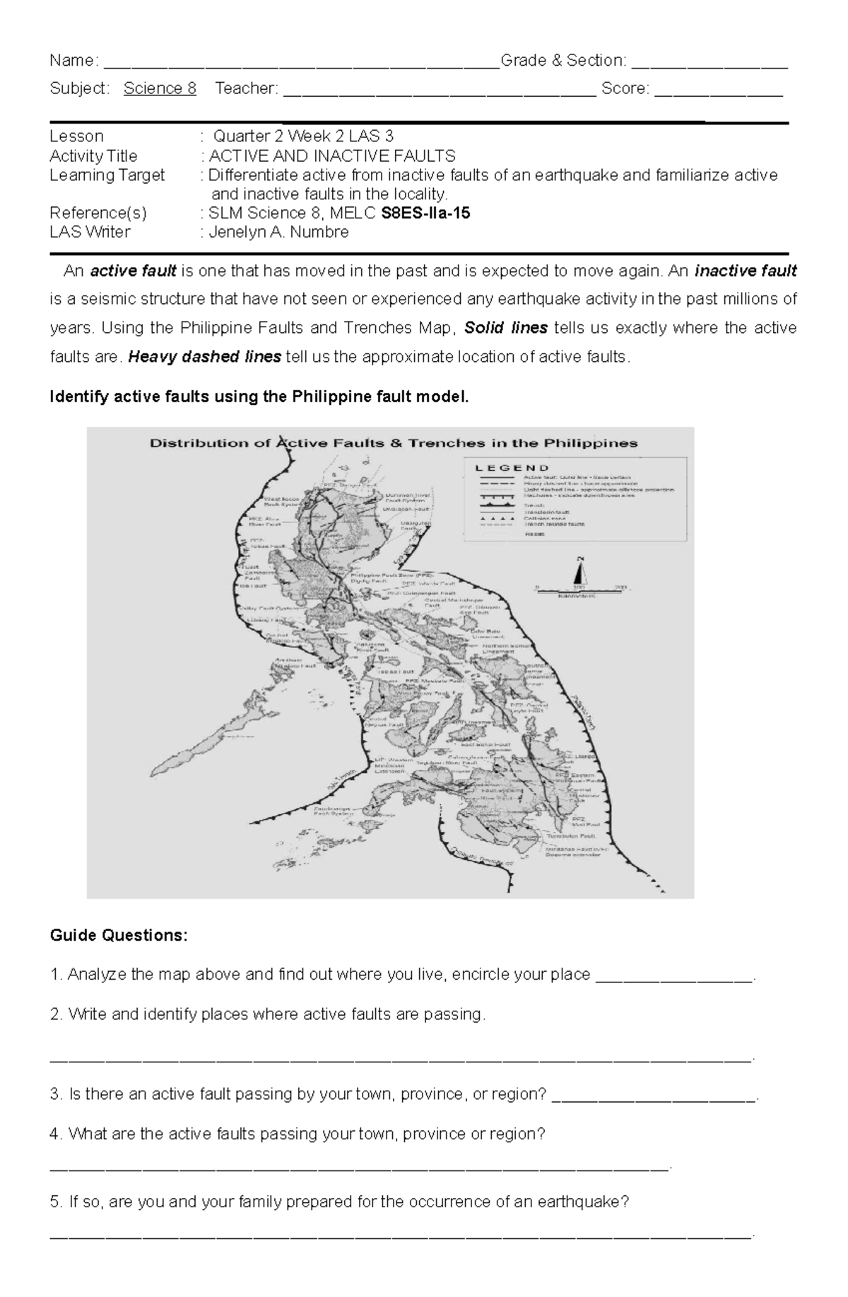 Science 8 Q2 Week2 LAS3 - Name ...