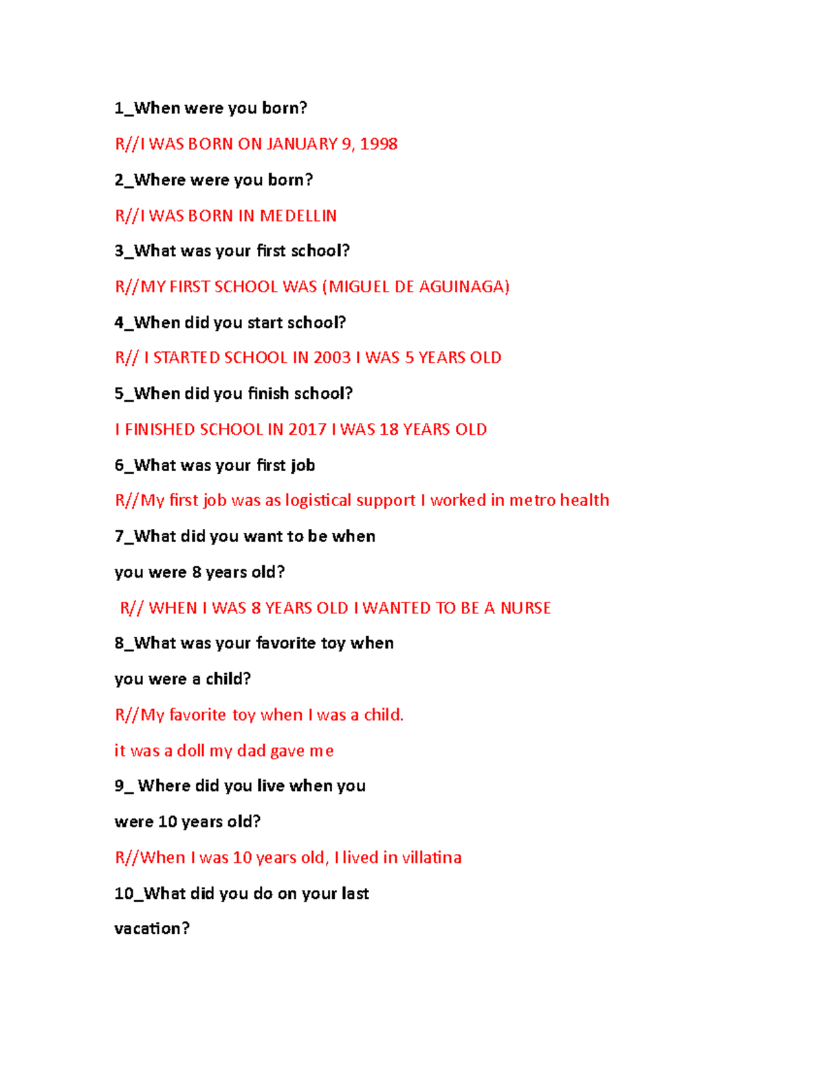 Activity 2 Realizada del curso de ingles - 1_When were you born? R//I ...