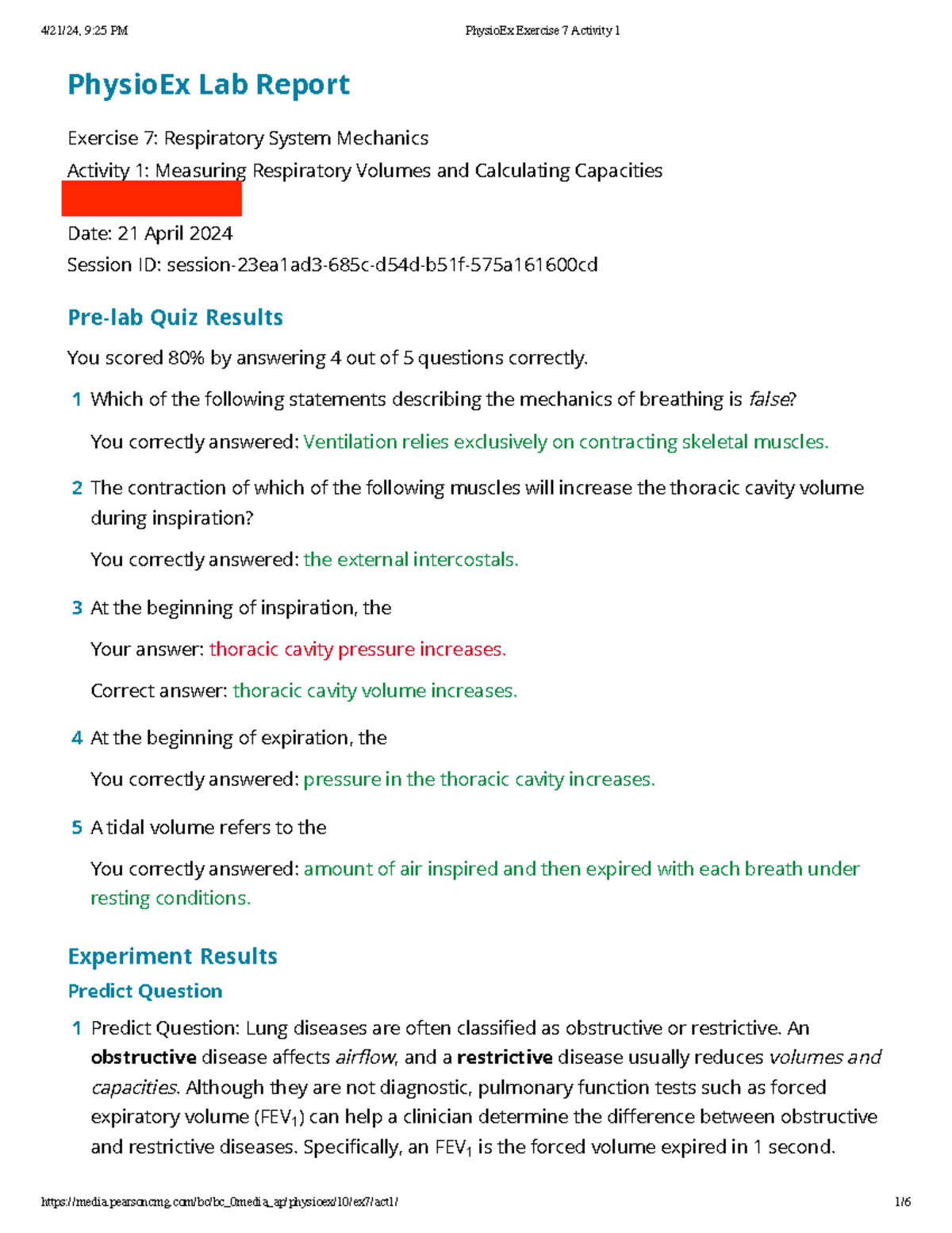 Physio Ex Exercise 7 Activites 1-3 - PhysioEx Lab Report Exercise 7 ...