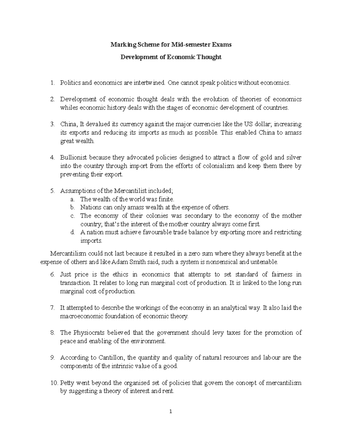 Sample/practice exam 14 October 2015 - Marking Scheme for Mid-semester ...