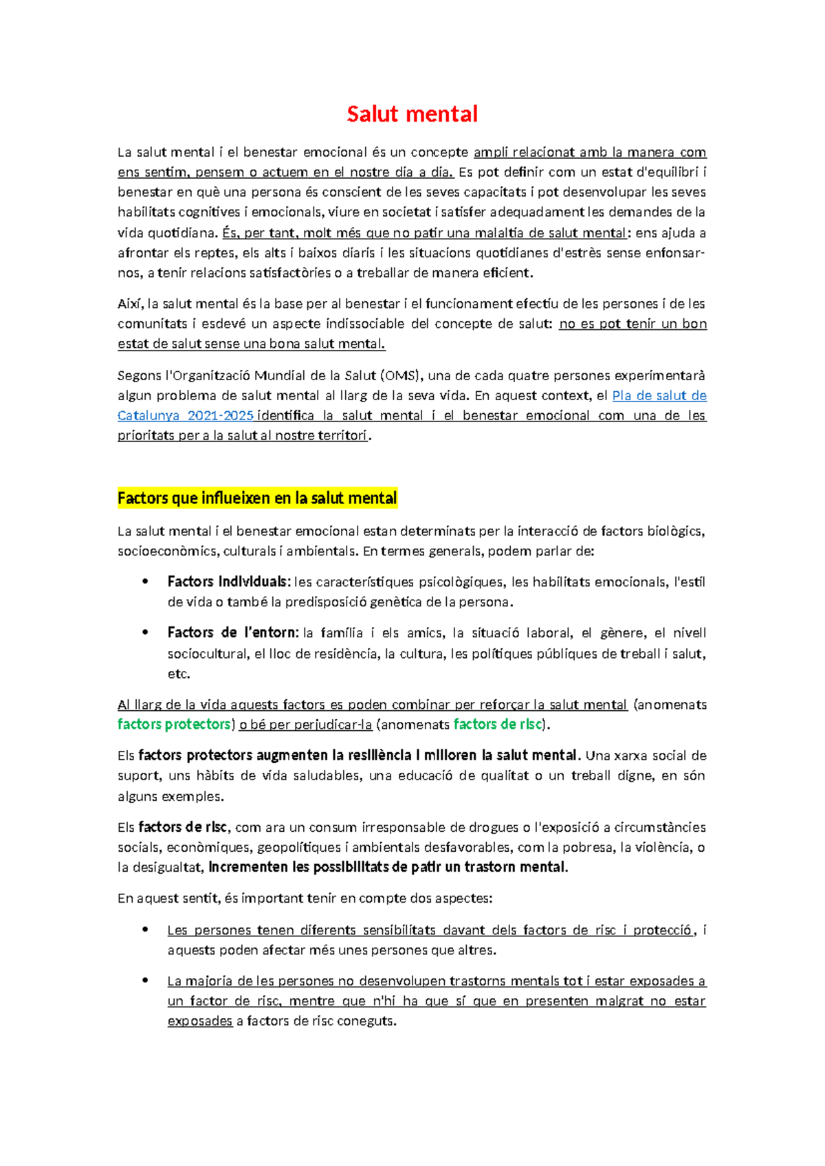 Nuevo Document del Microsoft Word - Salut mental La salut mental i el benestar emocional és un ...