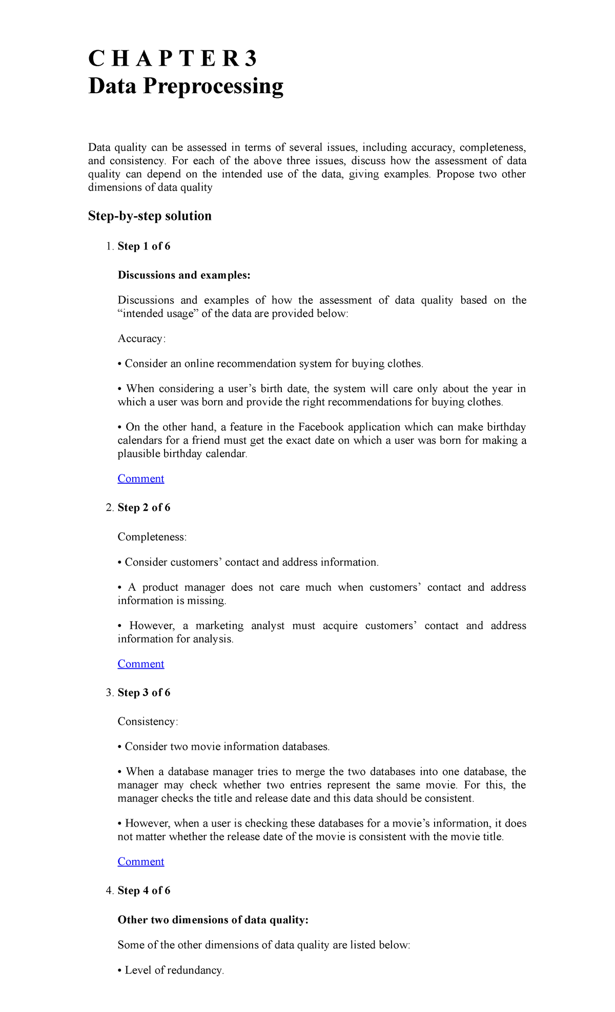 Data Mining-Chapter 3 - Solution - C H A P T E R 3 Data Preprocessing ...