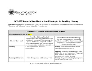 Clinical Field Experience A Classroom Environment ECE-622 - Clinical ...